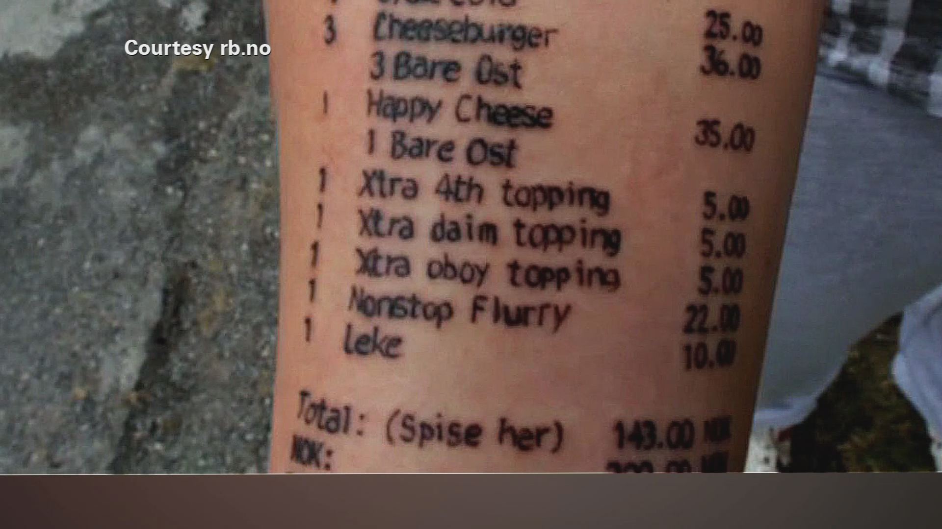 Teen has McDonald's receipt tattooed on arm | 11alive.com