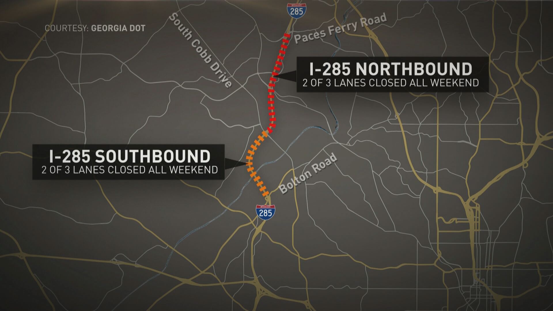 Major roadwork on I-285 this weekend | 11alive.com