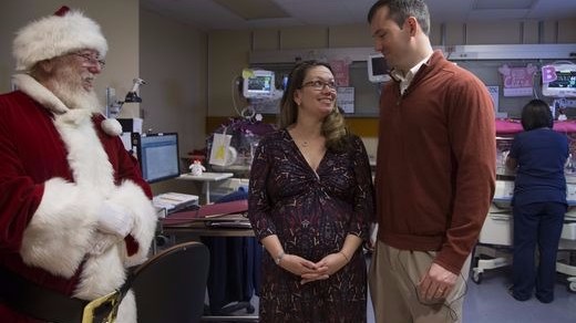 Newborn quintuplets get first visit with Santa | 13wmaz.com