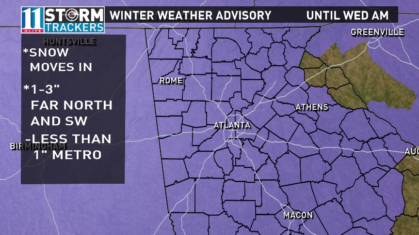 Snow Timeline | When to expect snowfall in metro Atlanta | 11alive.com